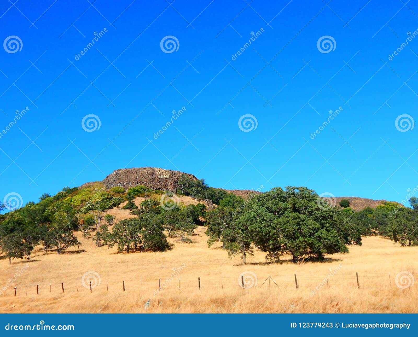 Strange Mountain Top in Central California Stock Image - Image of ...