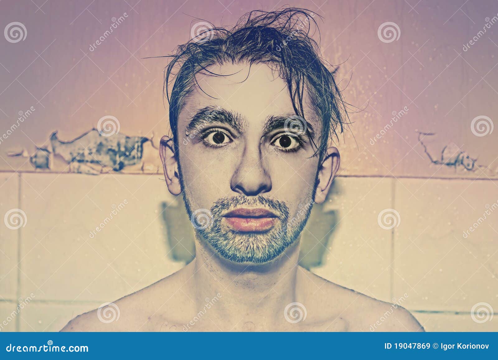 Strange Portraits of a Young Man Stock Image - Image of beard, look ...