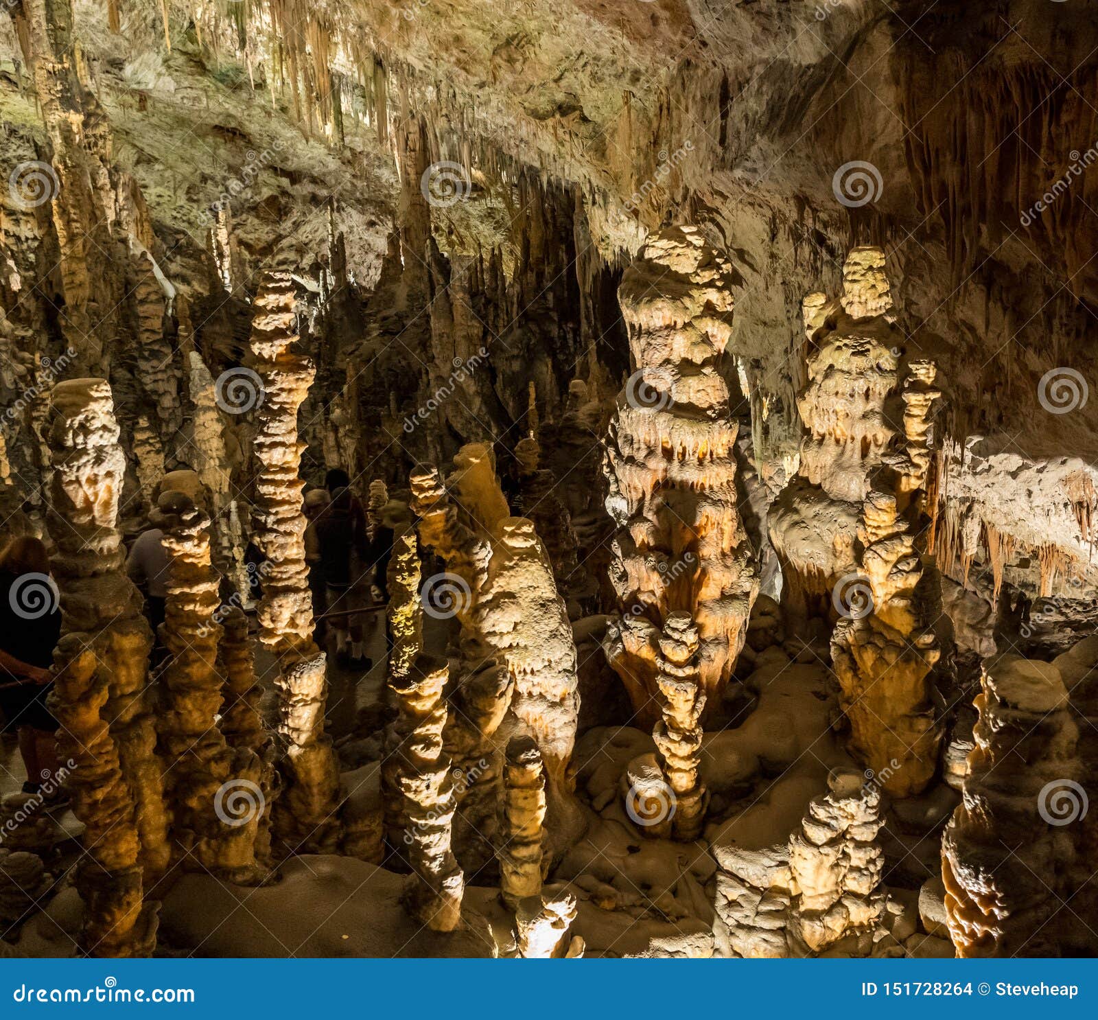 Strange Rock Formations Underground in Cave System Stock Photo - Image ...