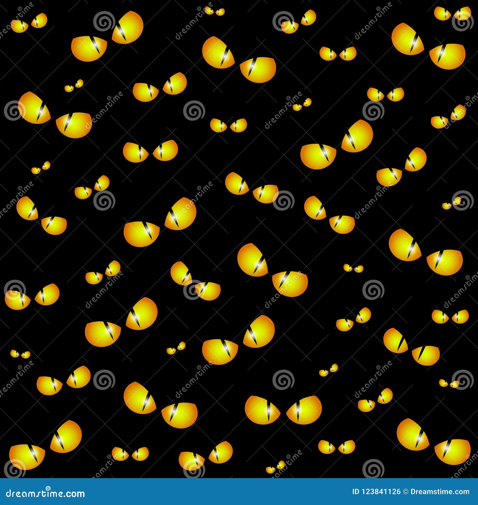 Strange Scary Eyes in the Dark Halloween Seamless Vector Pattern Stock ...