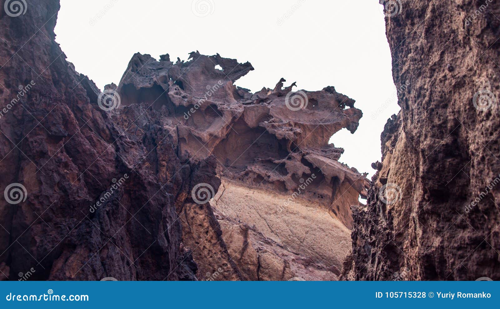 Strange Shape of the Rocks in the Top of the Desert Mountains Stock ...