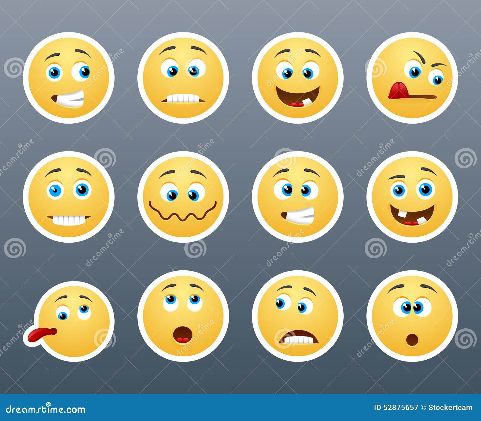 Strange smilies stock illustration. Illustration of humour - 52875657