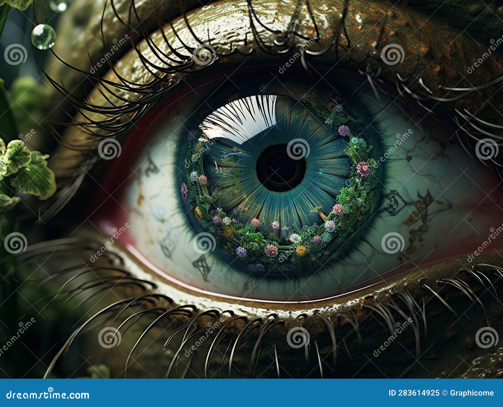 Strange surrealist eye stock illustration. Illustration of eyebrow ...