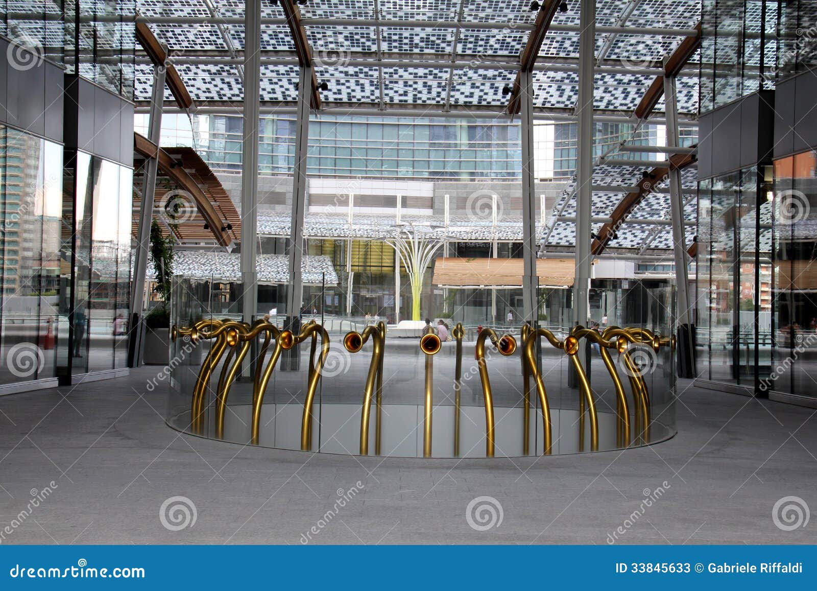 Strange trumpets stock image. Image of square, intallation - 33845633