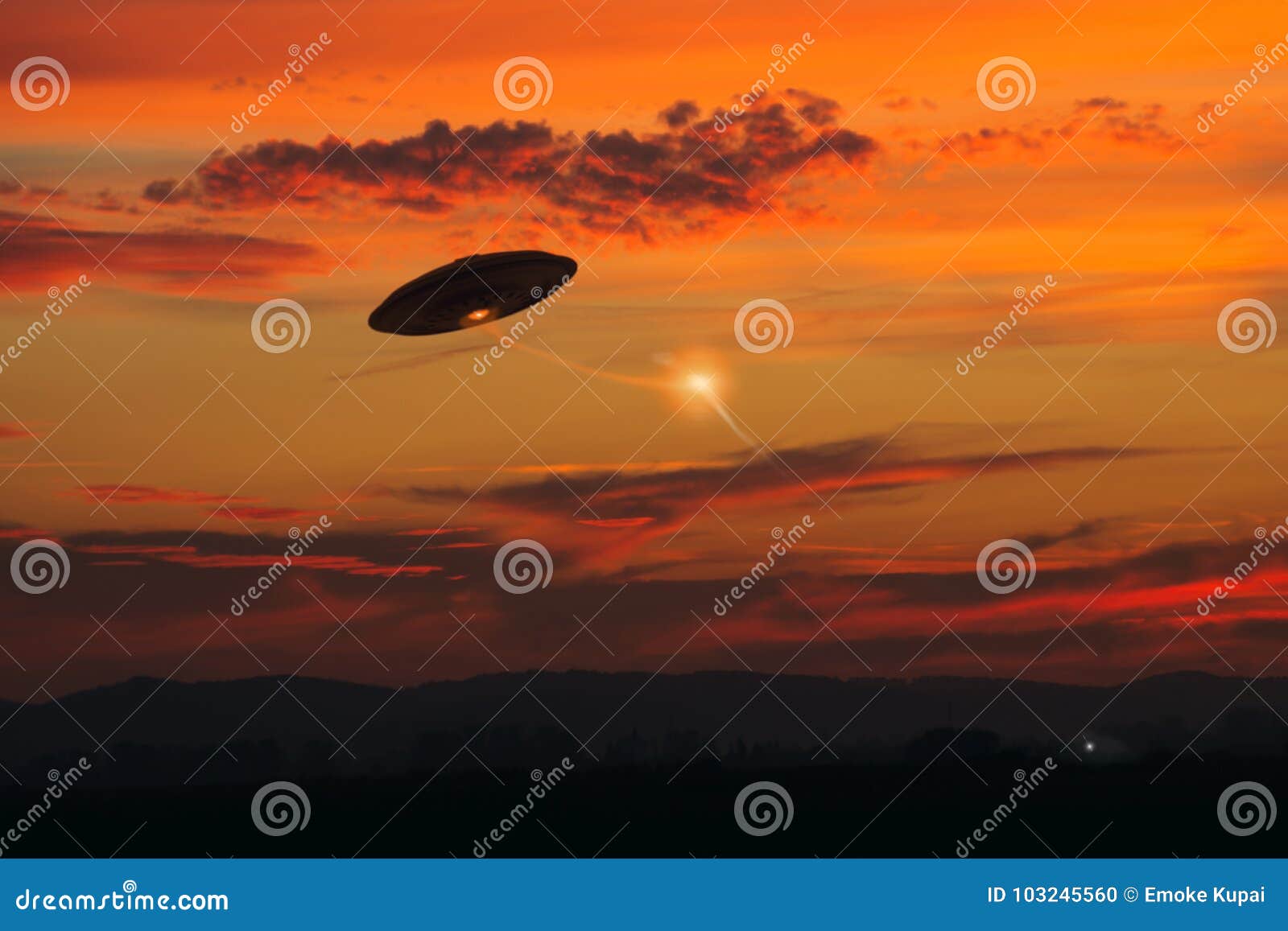 Strange UFO Activity stock photo. Image of activity - 103245560