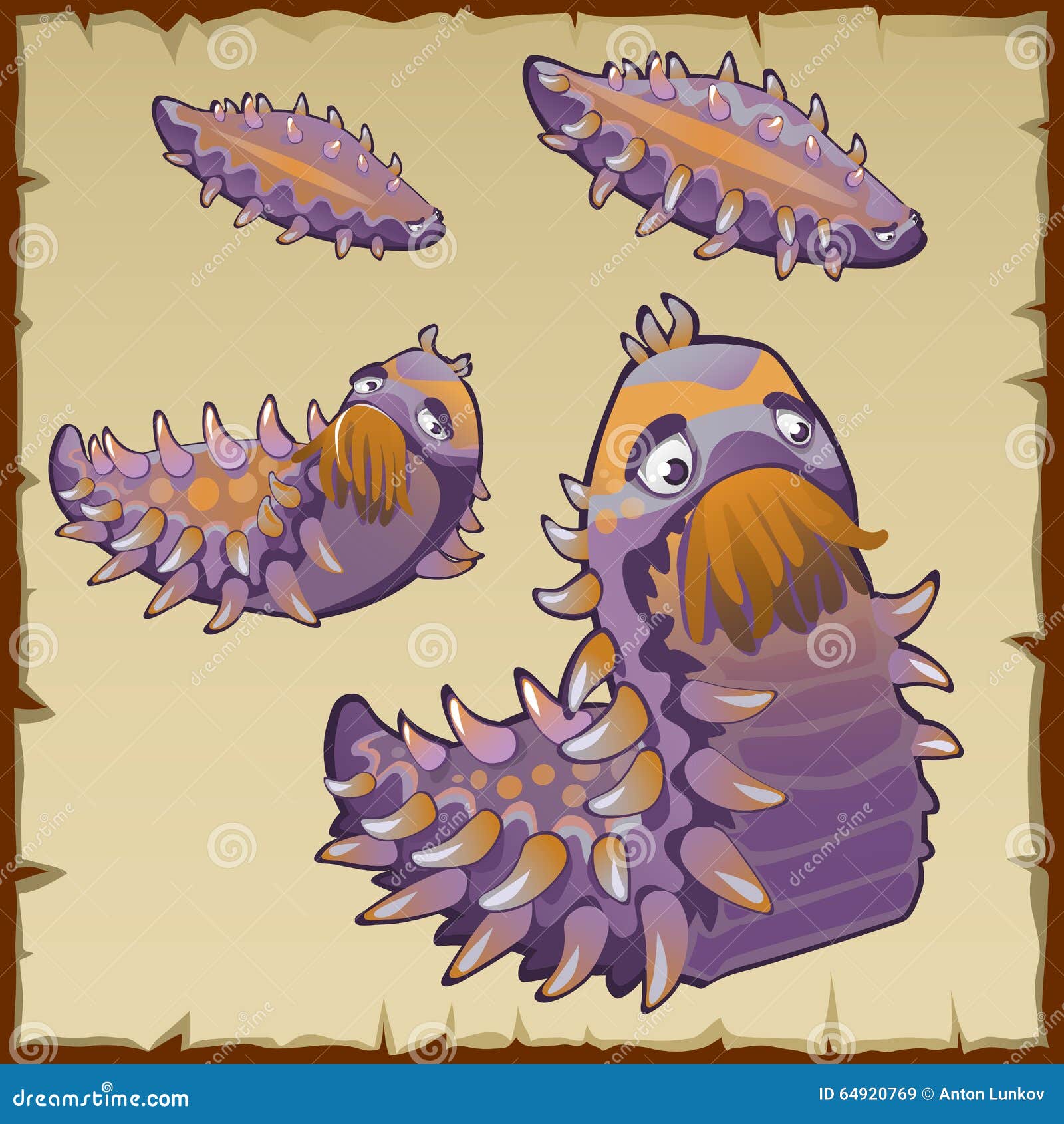 Strange Mutant Fish With Hideous Head And Scary Toothed Mouth, Vector ...