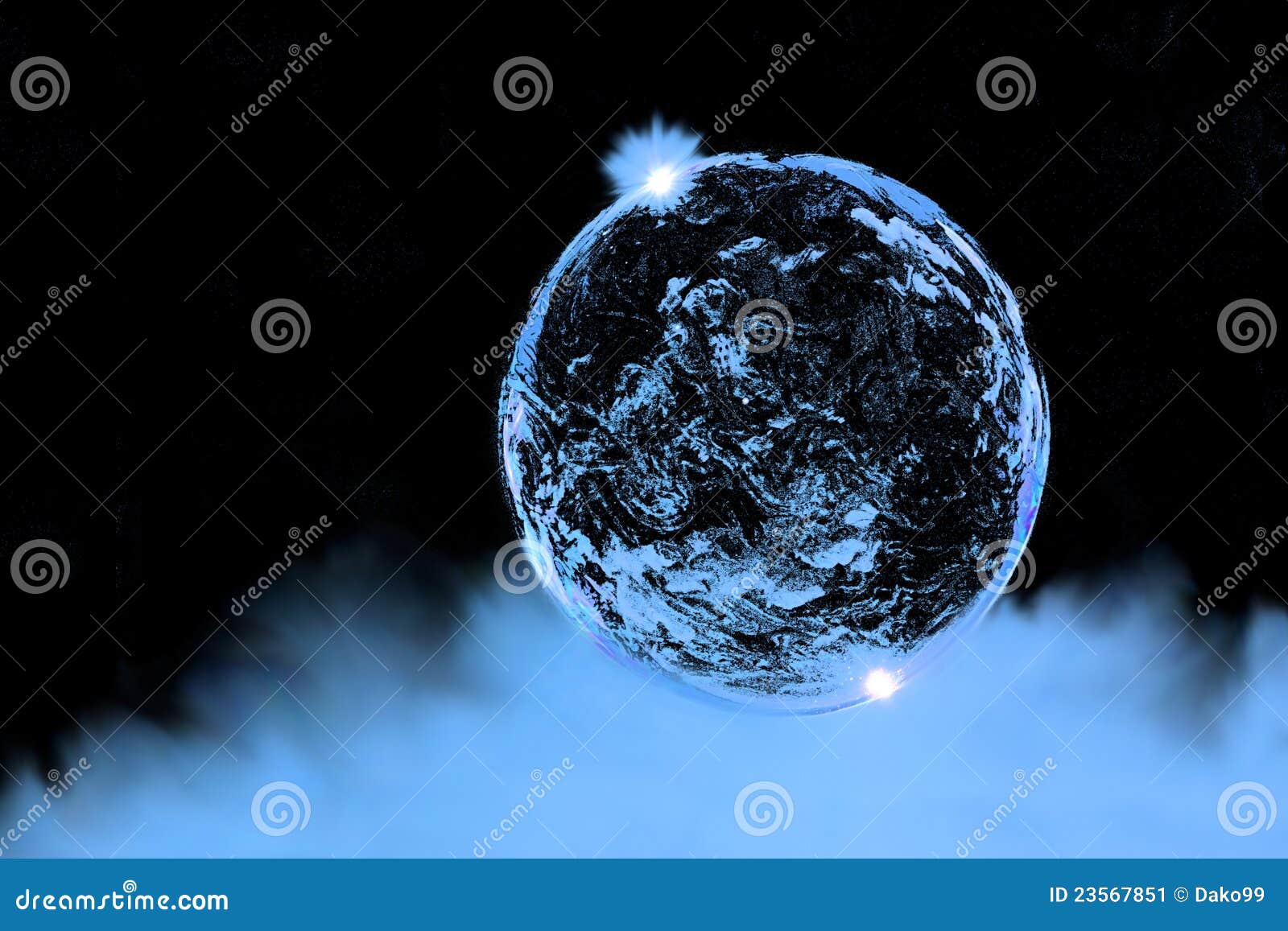 Strange universe in blue stock image. Image of fantasy - 23567851