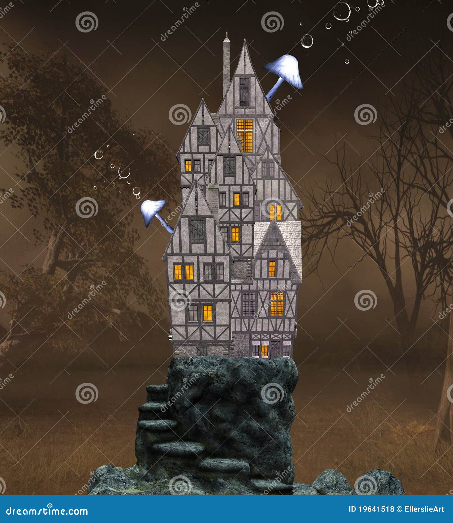 A strange village stock illustration. Illustration of architecture ...