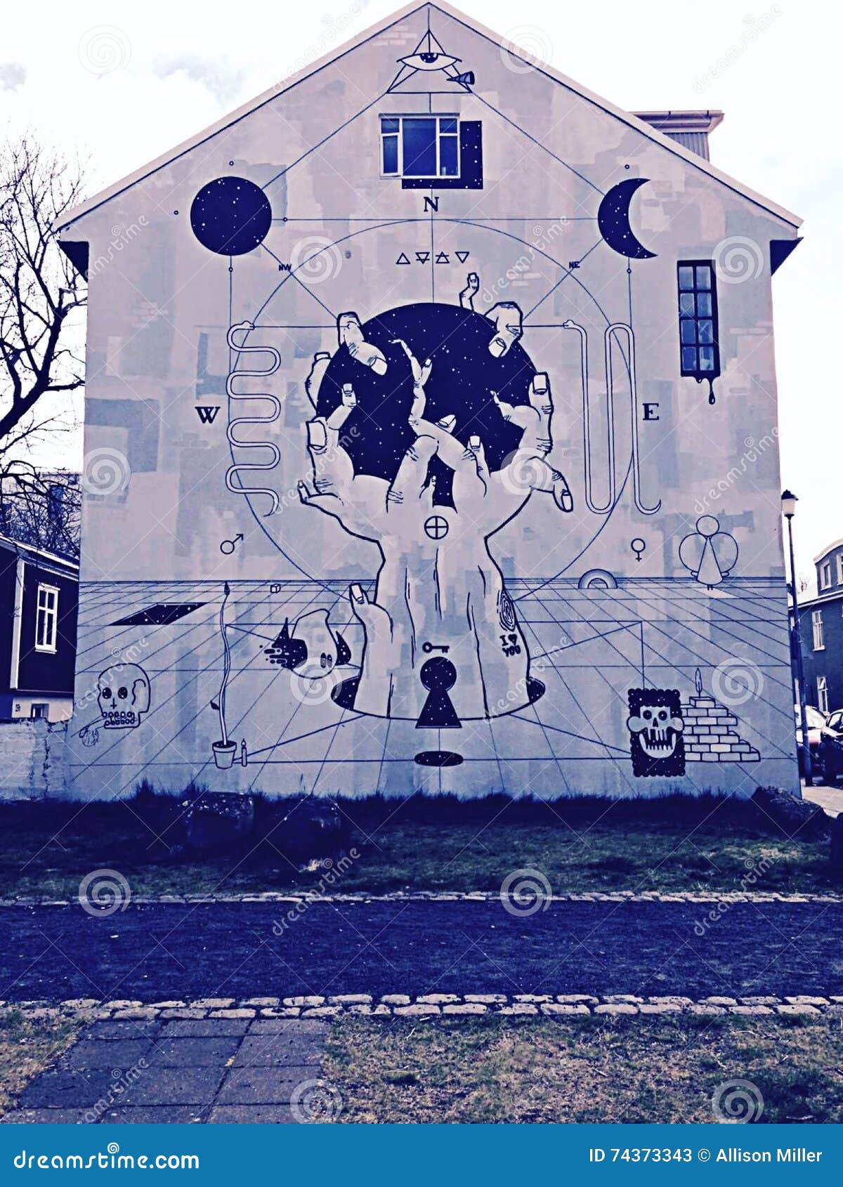 Strange wall art editorial stock photo. Image of strange - 74373343