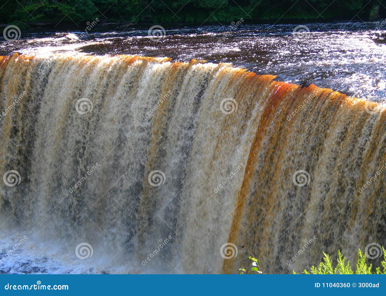 Strange Waterfall on River in Michigan Stock Photo - Image of leaf ...