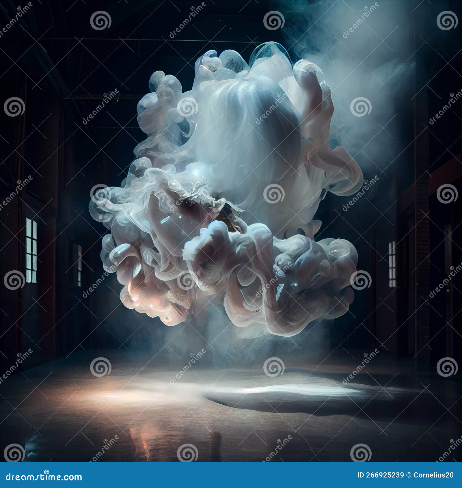Strange White Smoke in a Empty Room Stock Image - Image of transparent ...