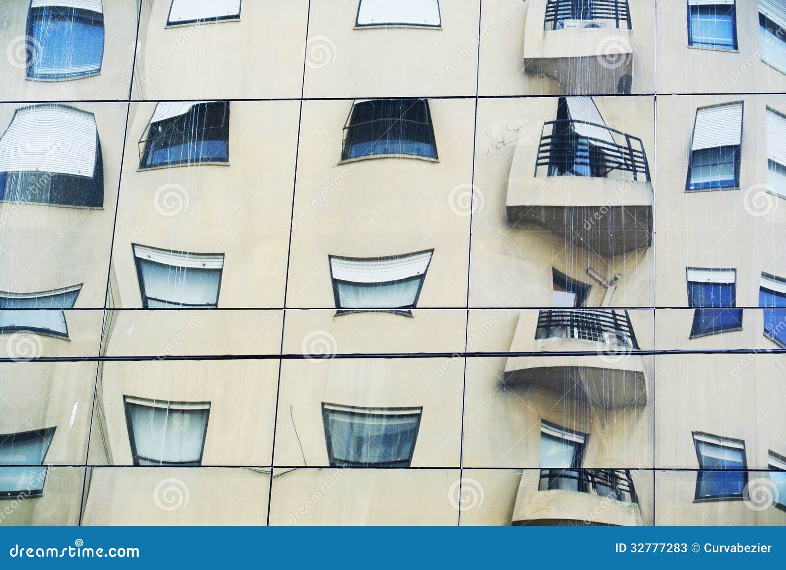 Strange windows reflex 2 stock image. Image of curtain - 32777283