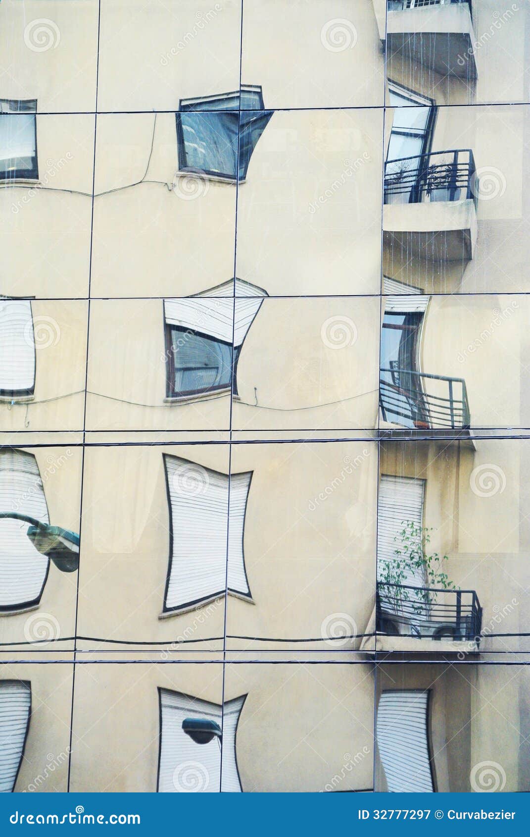 Strange windows reflex 3 stock image. Image of balcony - 32777297