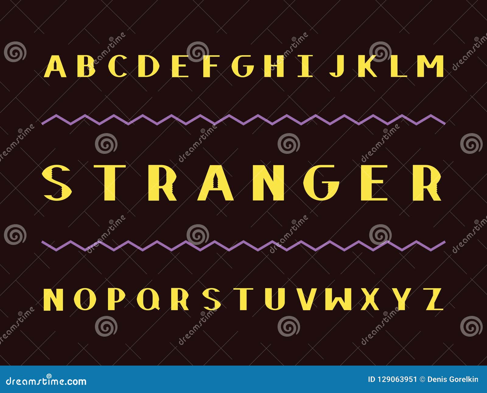 Stranger Font. Vector Alphabet Stock Vector - Illustration of font ...