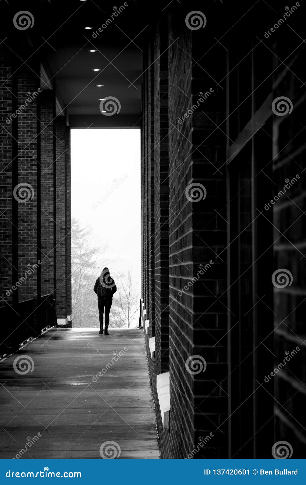 Stranger Walking Towards Light Stock Image - Image of silhouette ...