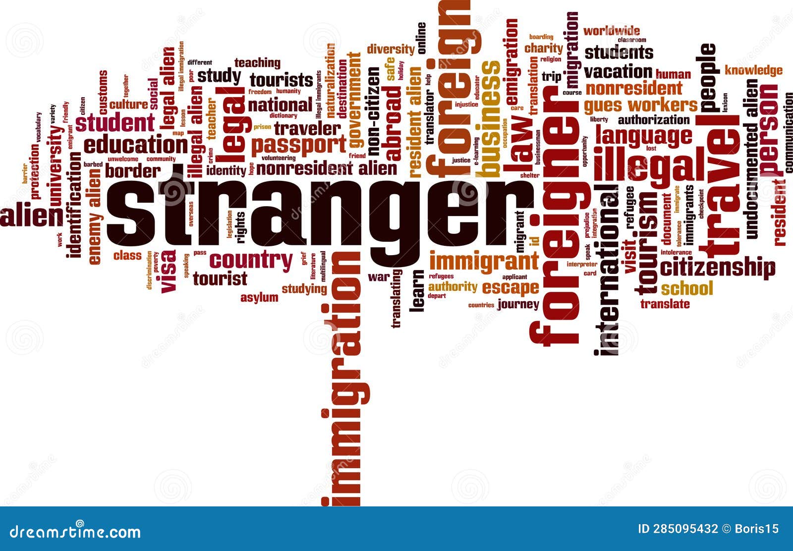 Stranger word cloud stock vector. Illustration of person - 285095432