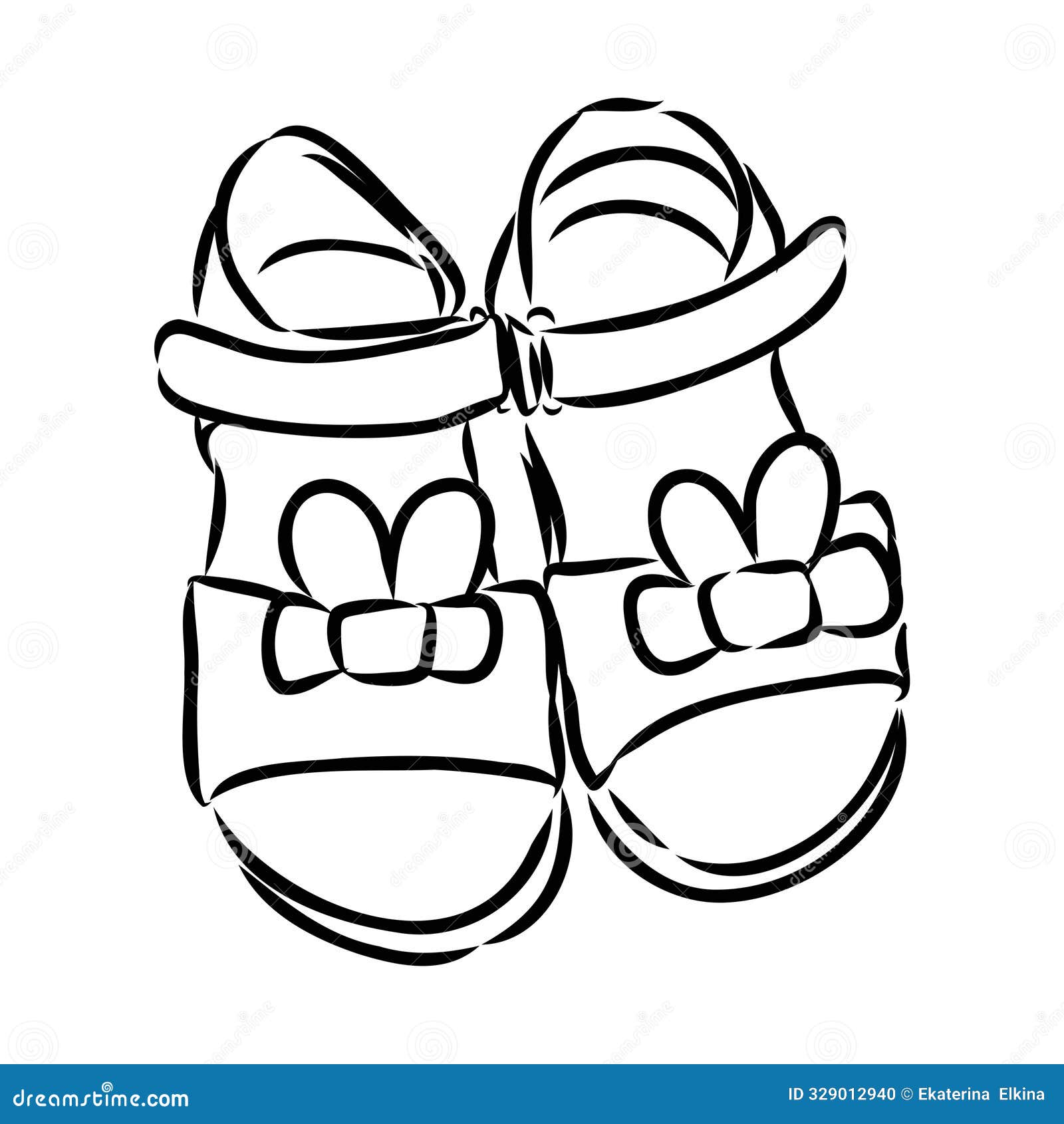 Strap Sandal Outline Drawing Vector, Strap Sandal In A Sketch Style ...