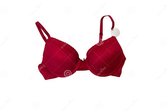 Strapless Red Bra Isolated on White Background Stock Photo - Image of ...