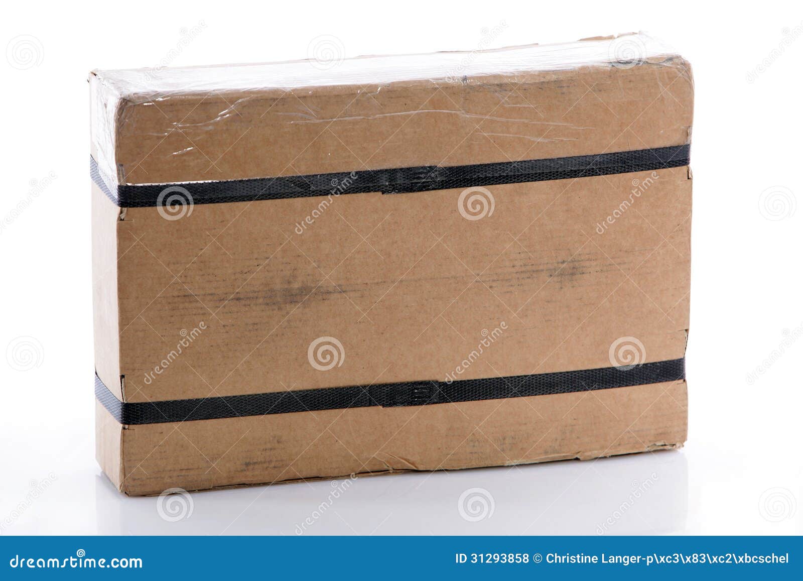 Strapped Rectangular Cardboard Box Stock Photo - Image of order ...
