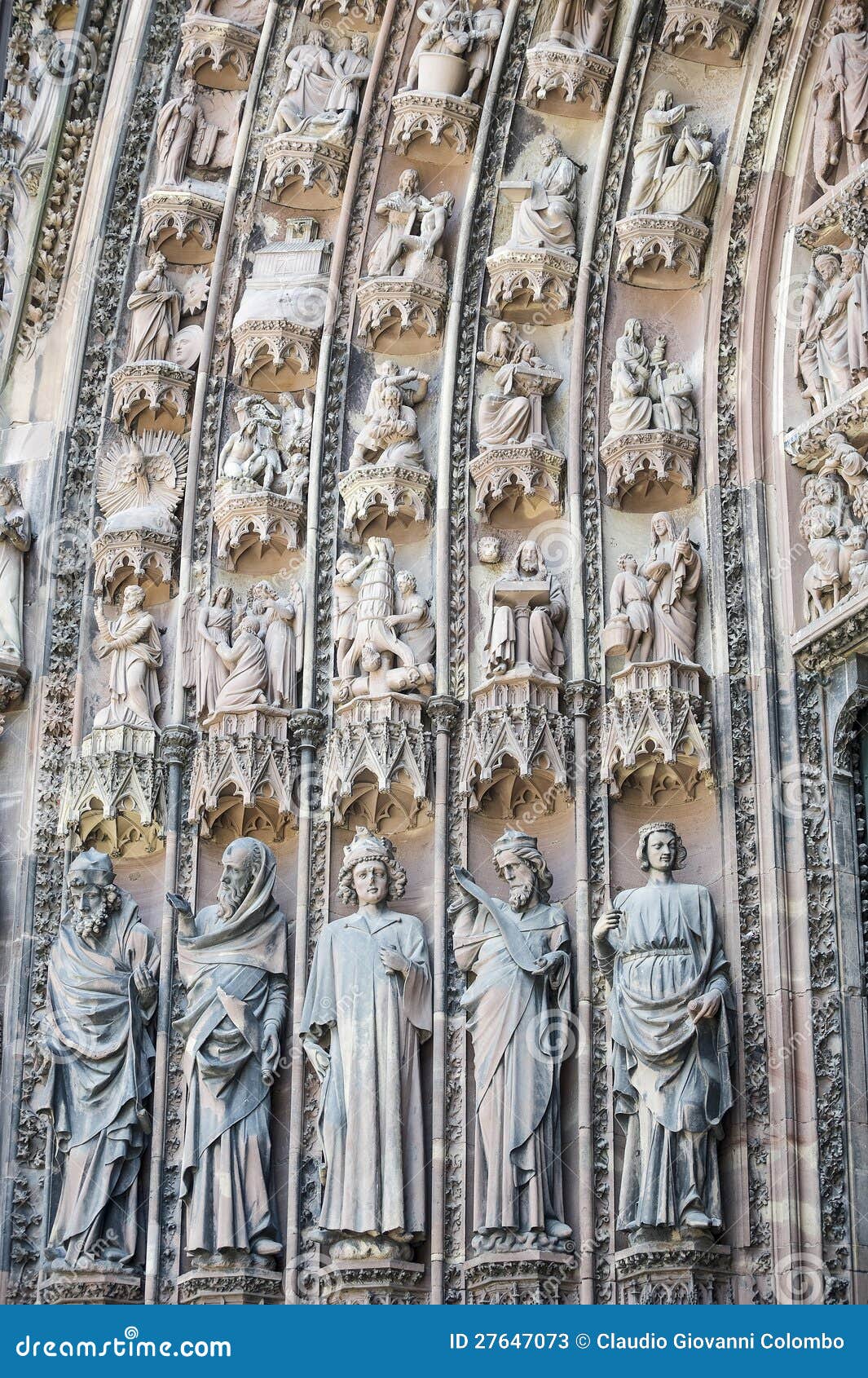 Strasbourg - the Gothic Cathedral, Sculptures Stock Image - Image of ...
