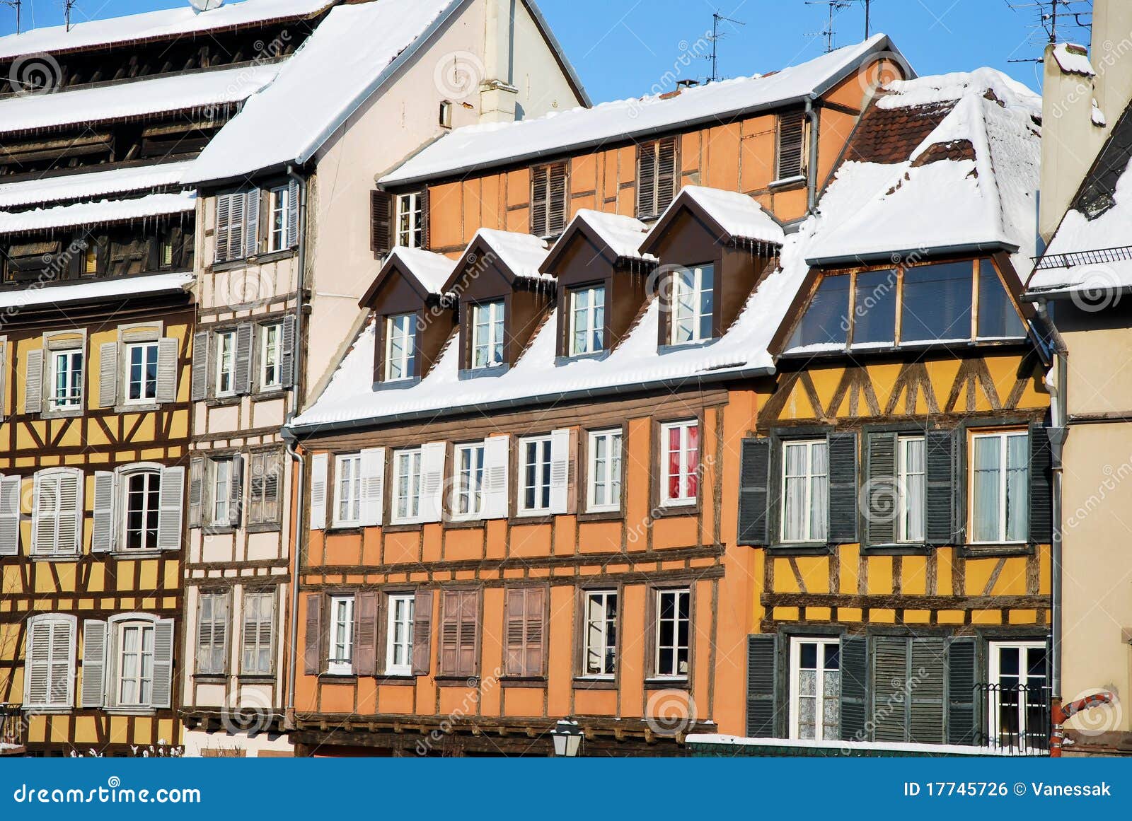 Strasbourg Houses during Winter Stock Photo - Image of christmas ...