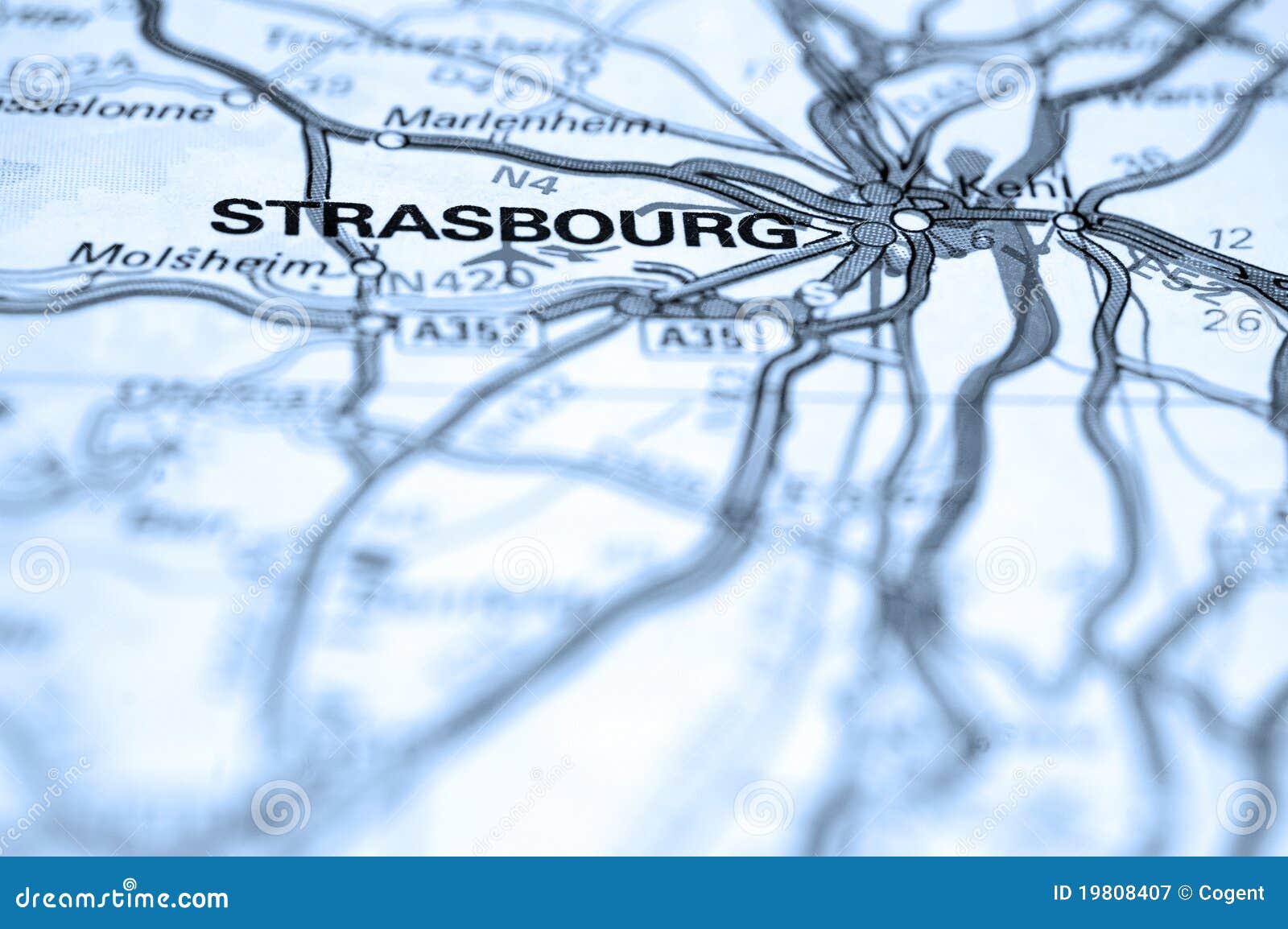 Strasbourg Map stock image. Image of parliament, blue - 19808407