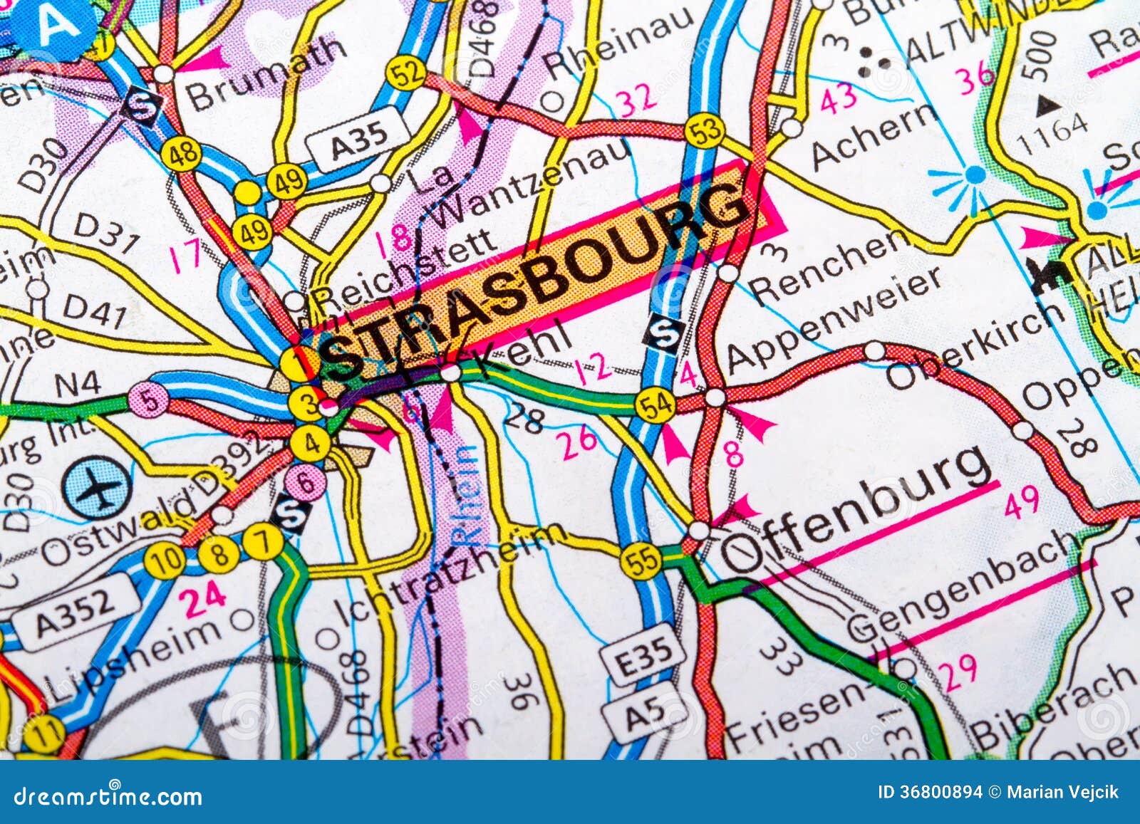 Strasbourg map stock photo. Image of transport, destination - 36800894