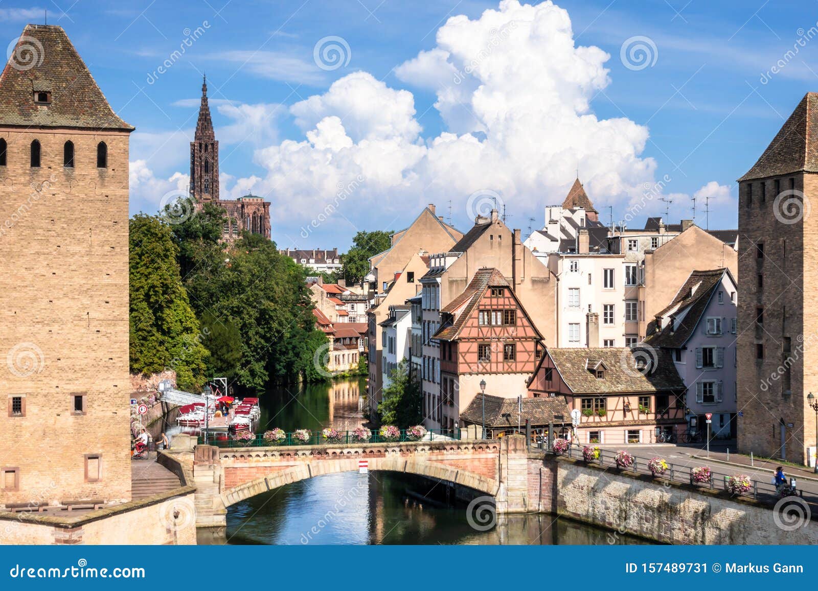 Strasbourg Scenery Water Towers Stock Image - Image of small ...