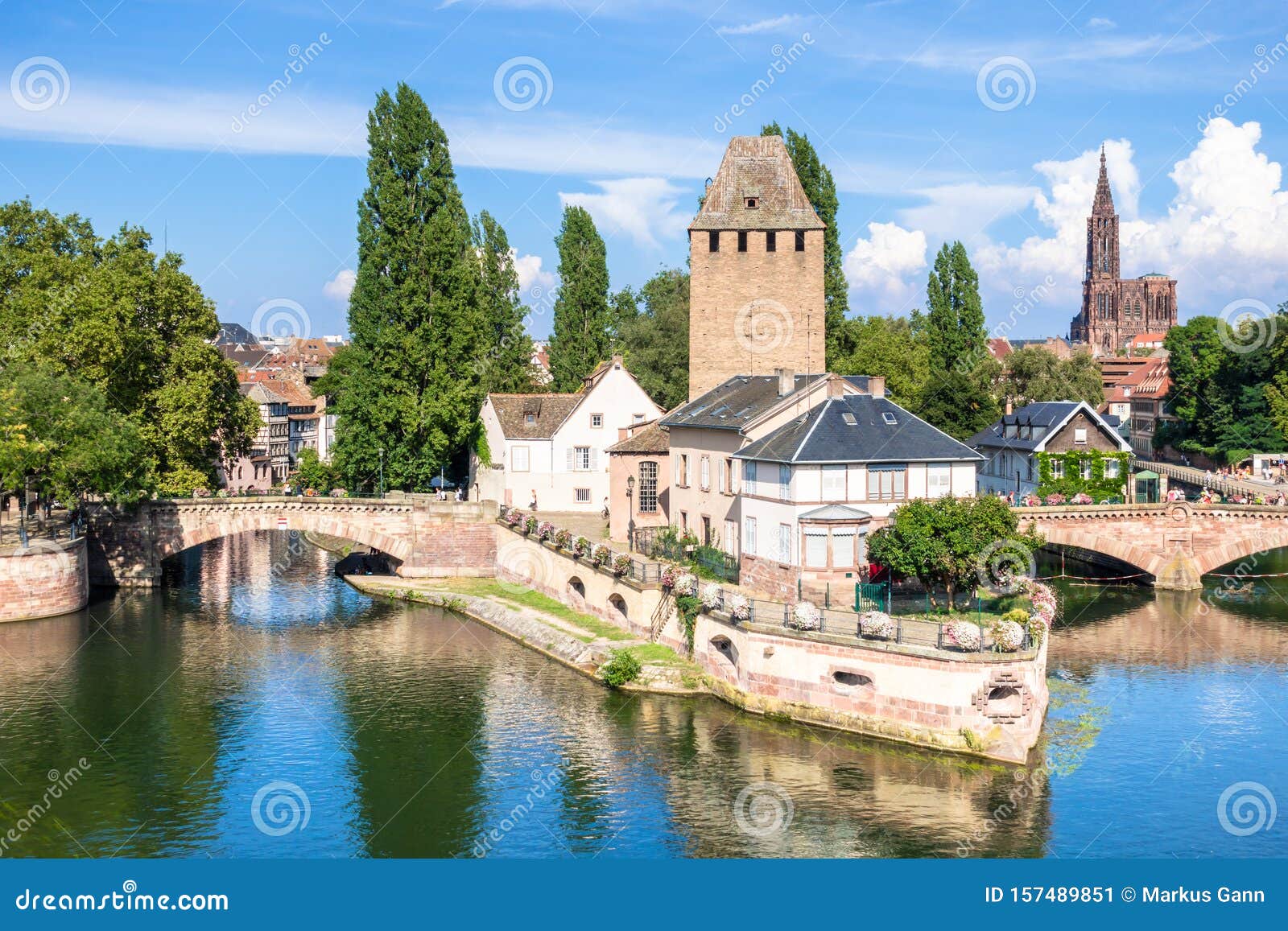 Strasbourg Scenery Water Towers Stock Image - Image of light, famous ...
