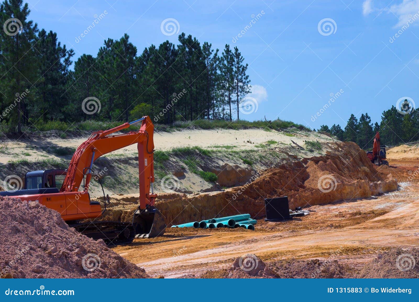Strata of Rock and Dirt with Heavy Equipment Stock Image - Image of ...