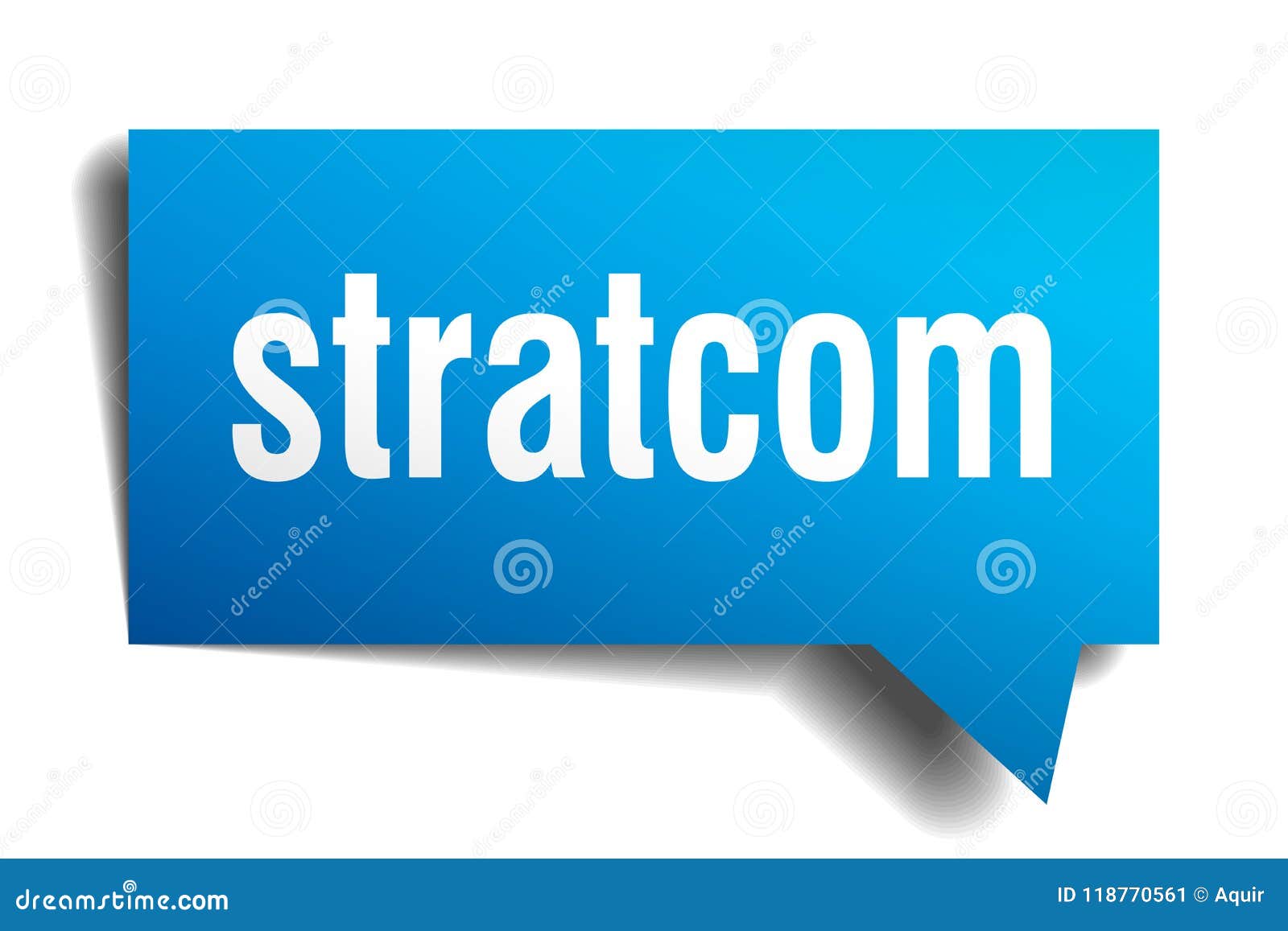 Stratcom Blue 3d Speech Bubble Stock Vector - Illustration of mark ...