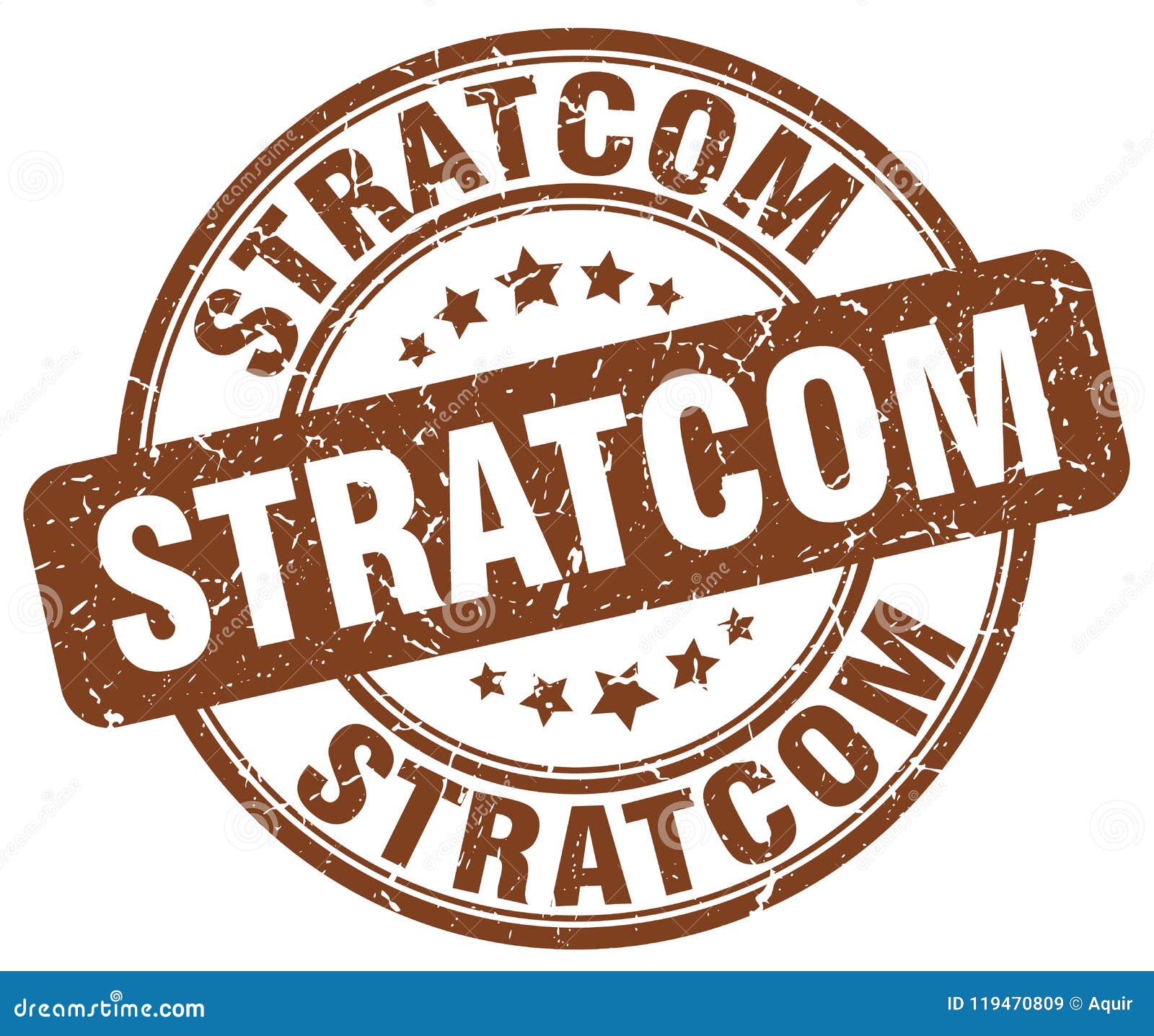 Stratcom brown stamp stock vector. Illustration of background - 119470809