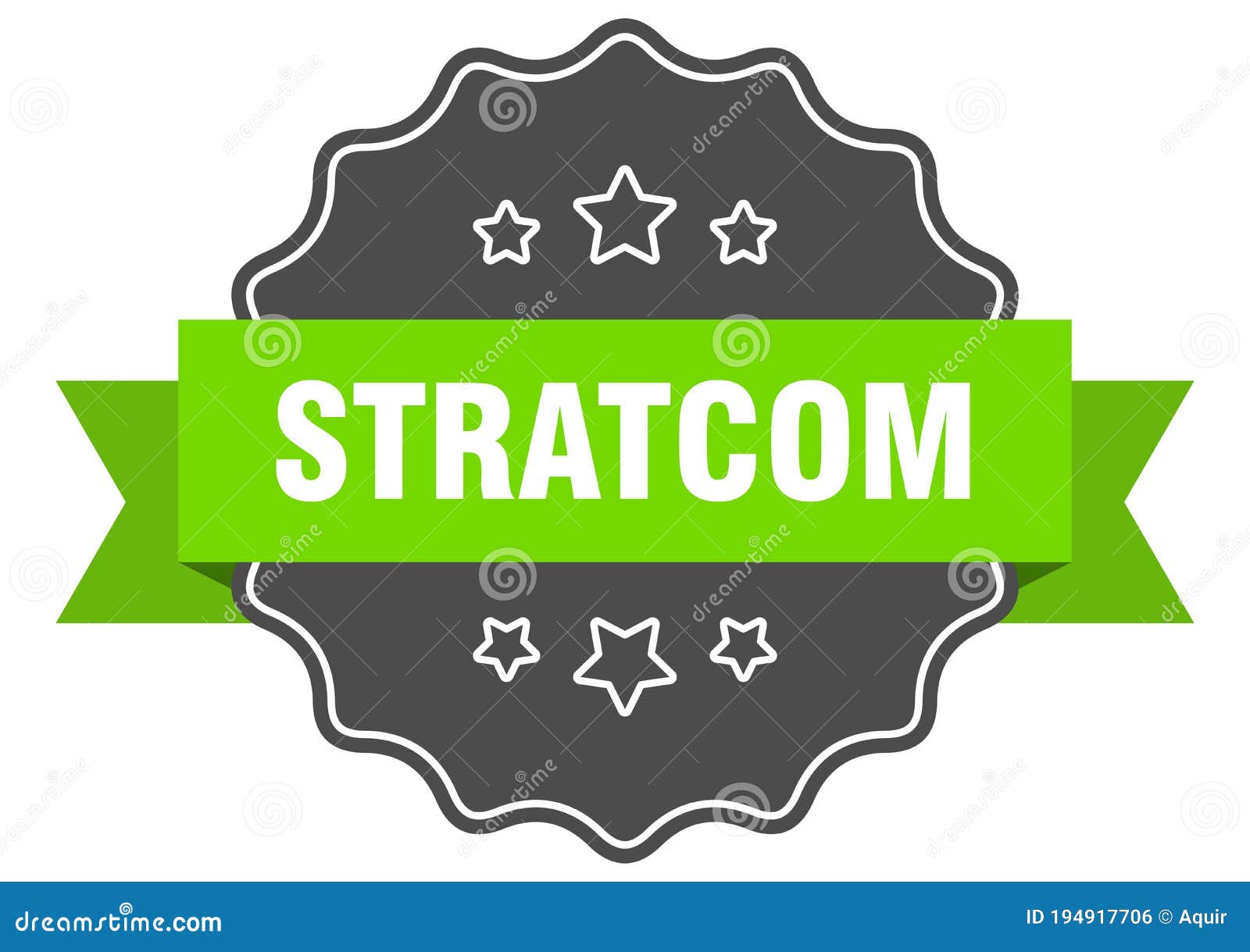 Stratcom label stock vector. Illustration of sign, vector - 194917706