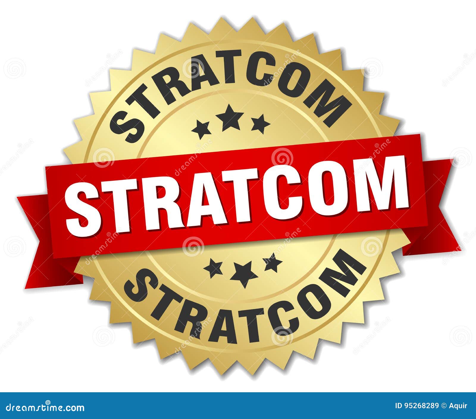 Stratcom round gold badge stock vector. Illustration of vintage - 95268289