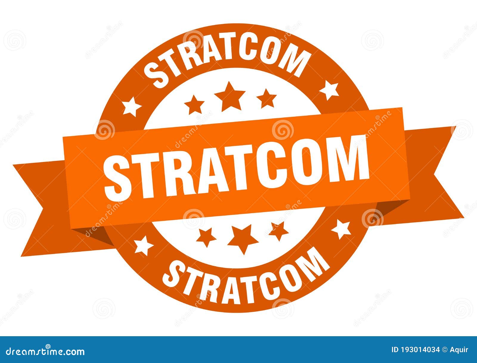 Stratcom Round Ribbon Isolated Label. Stratcom Sign Stock Vector ...