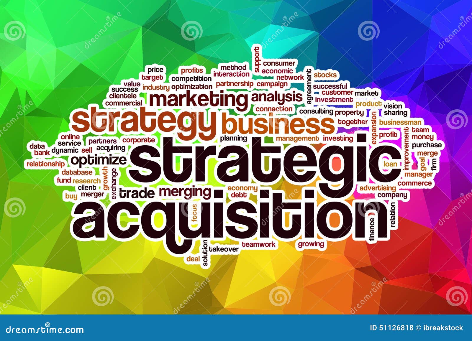 Strategic Acquisition Word Cloud with Abstract Background Stock ...