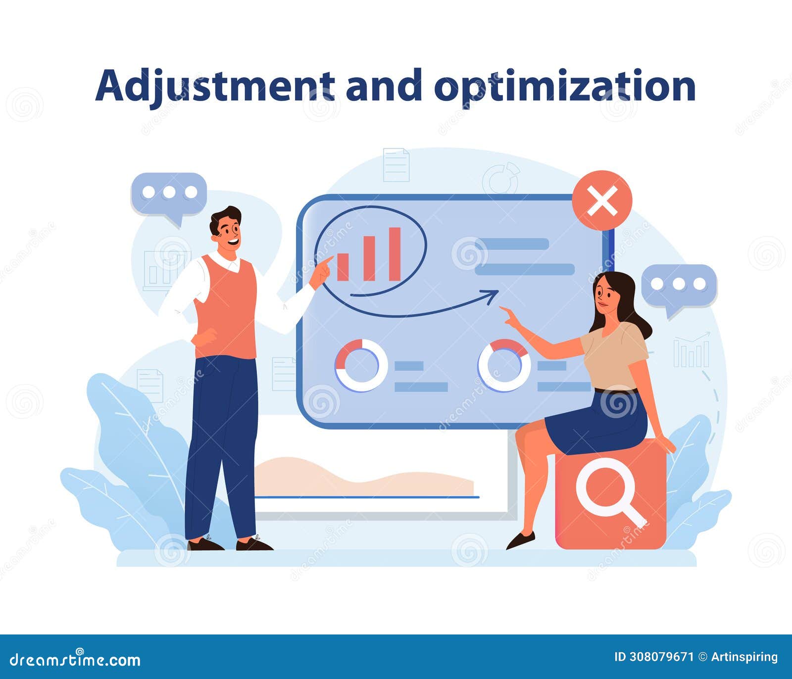 Strategic Adjustment and Optimization. a Vivid Vector Illustration ...