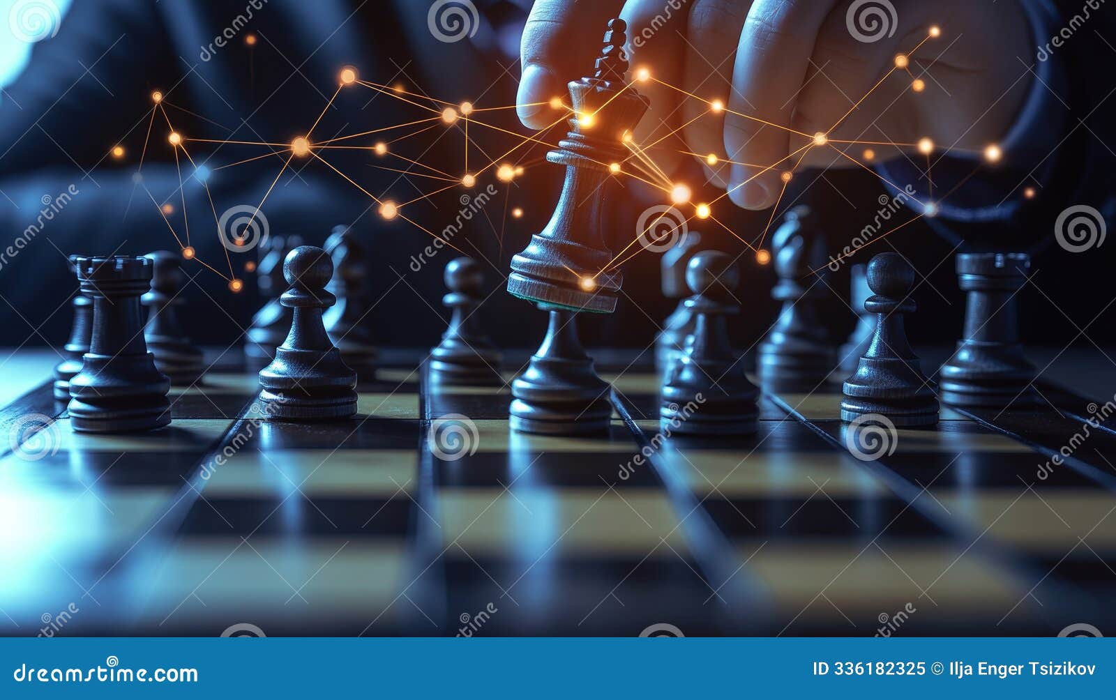 Strategic Business Planning with Chess King Move on Board and Digital ...