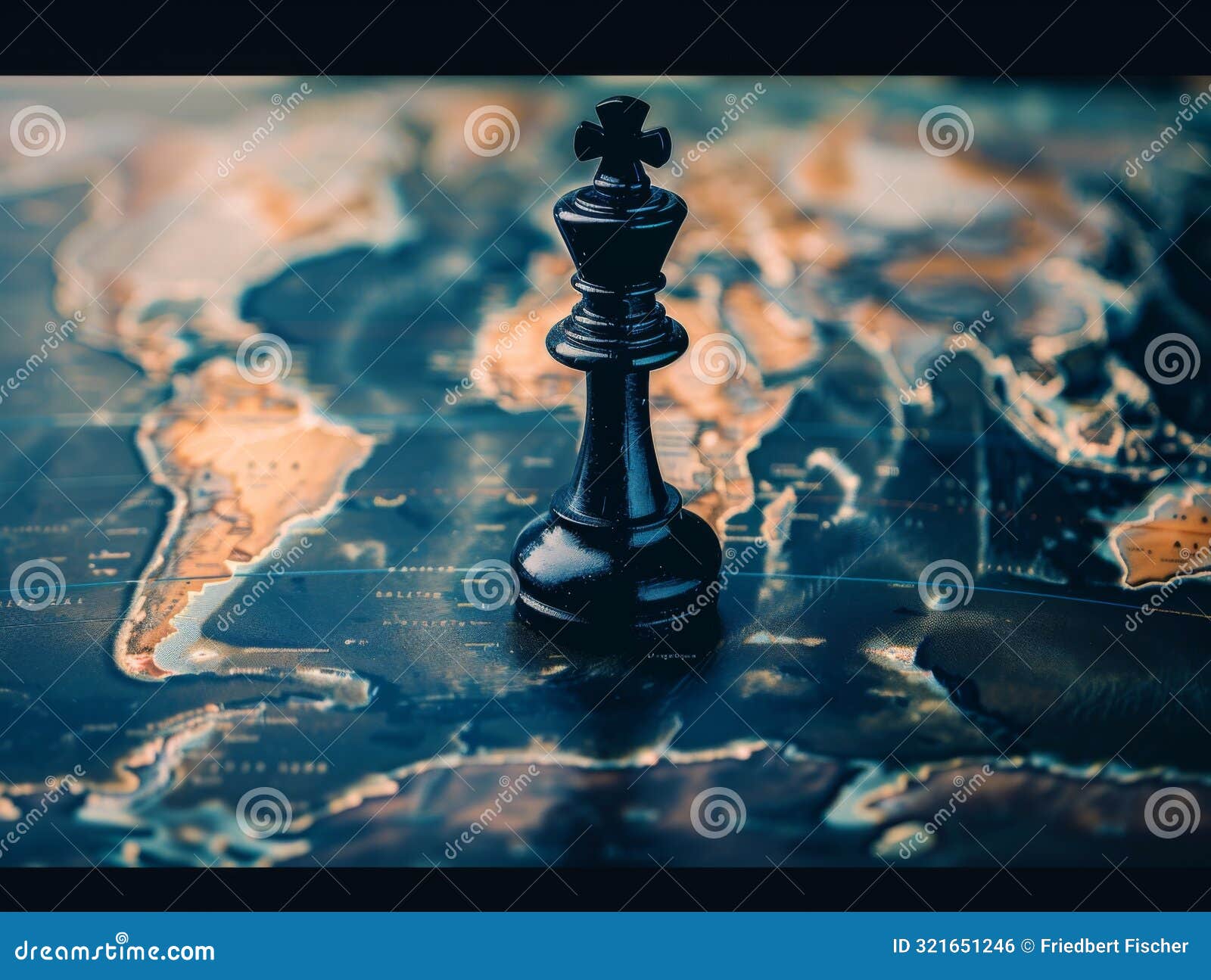 Strategic Chess Piece on World Map Symbolizing Global Leadership and ...