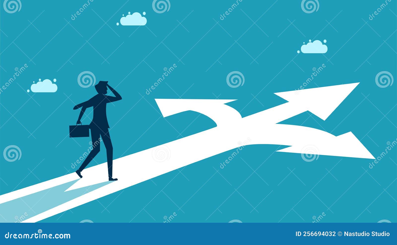 Strategic Choice or Business Path. Businessman Decides on a Future Path ...