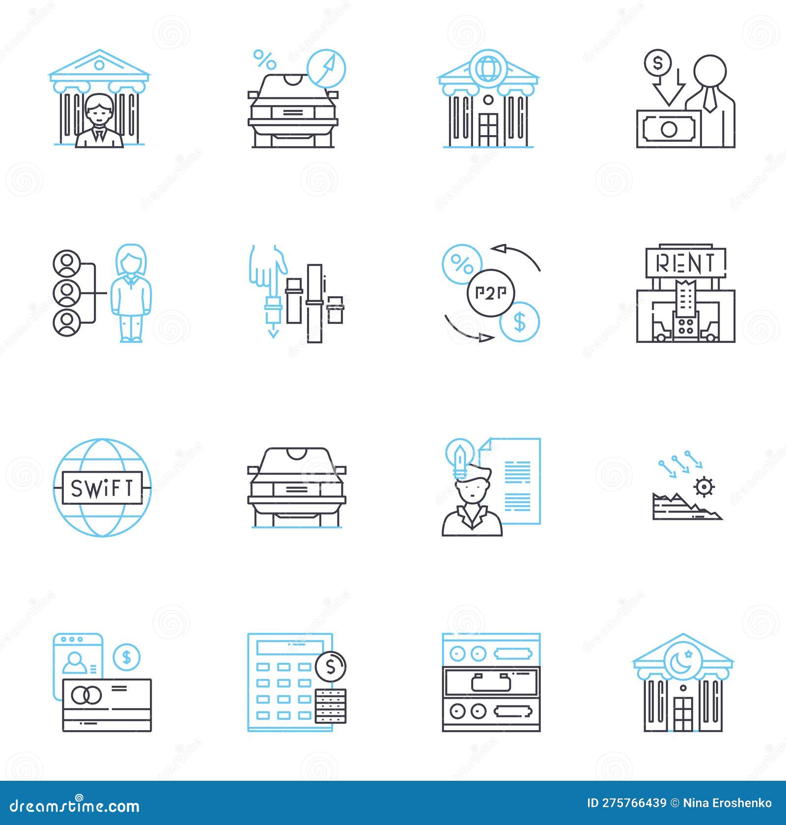 Strategic Forecasting Linear Icons Set Prediction Analysis Projections Forecasting