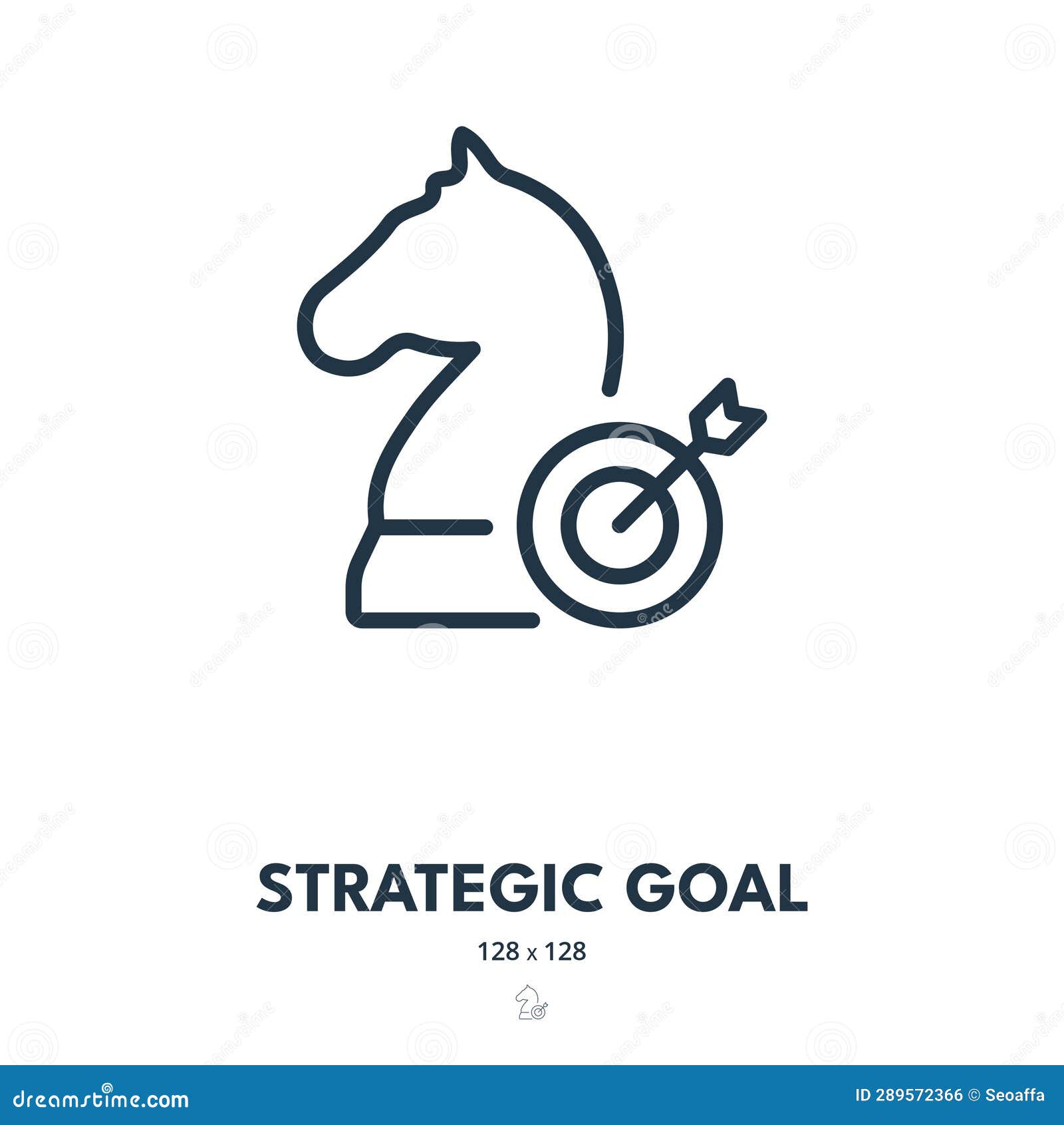 Strategic Goal Icon. Target, Plan, Purpose. Editable Stroke. Vector ...