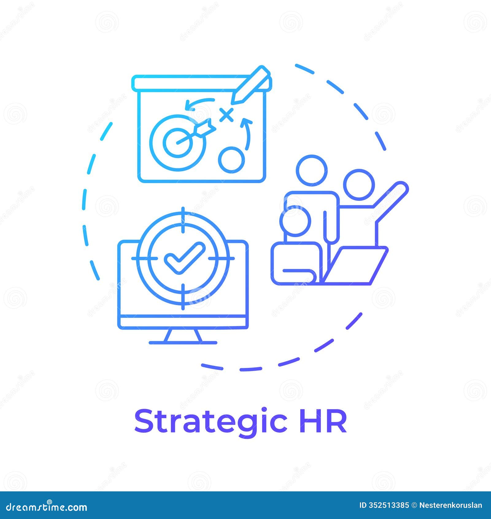 Strategic HR Blue Gradient Concept Icon Stock Illustration ...