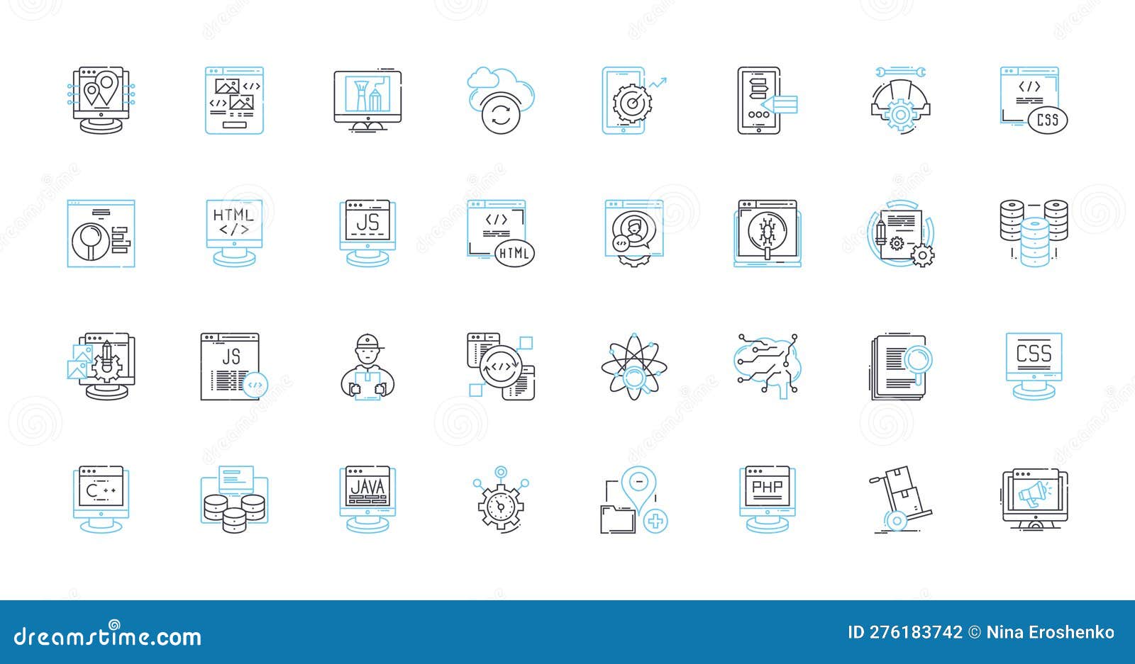 Strategic Management Linear Icons Set. Planning, Leadership ...