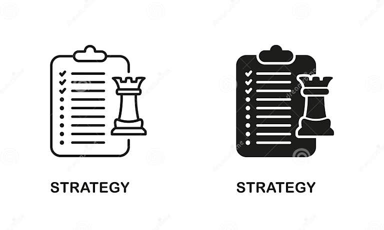 Strategic Plan on Clipboard Pictogram. Strategy and Tactic Line and ... Strategic Plan on Clipboard Pictogram. Strategy and Tactic Line and ...