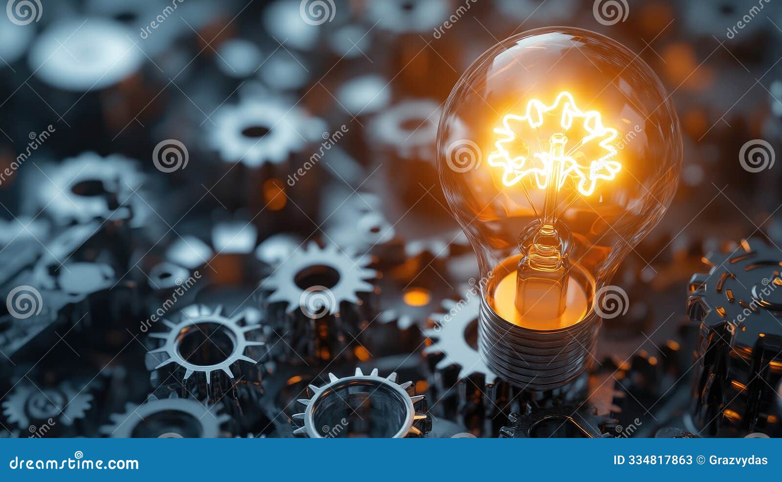Strategic Planning Concept, Light Bulb and Gears Stock Illustration ...