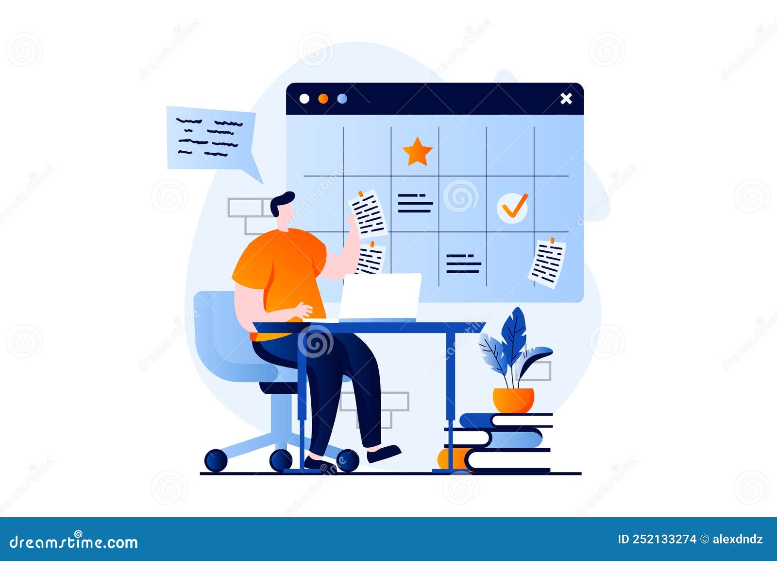 Strategic Planning Concept with People Scene in Flat Cartoon Design ...