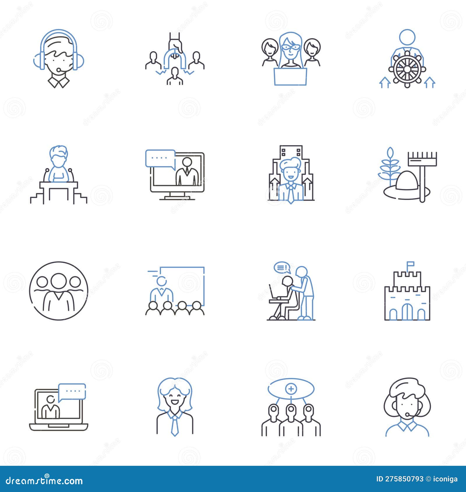 Strategic Planning Line Icons Collection. Forecasting, Vision, Analysis ...