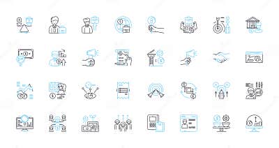 Strategic Planning Linear Icons Set. Forecasting, Analysis, Goal ...