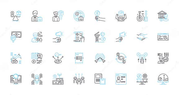 Strategic Planning Linear Icons Set. Forecasting, Analysis, Goal ...